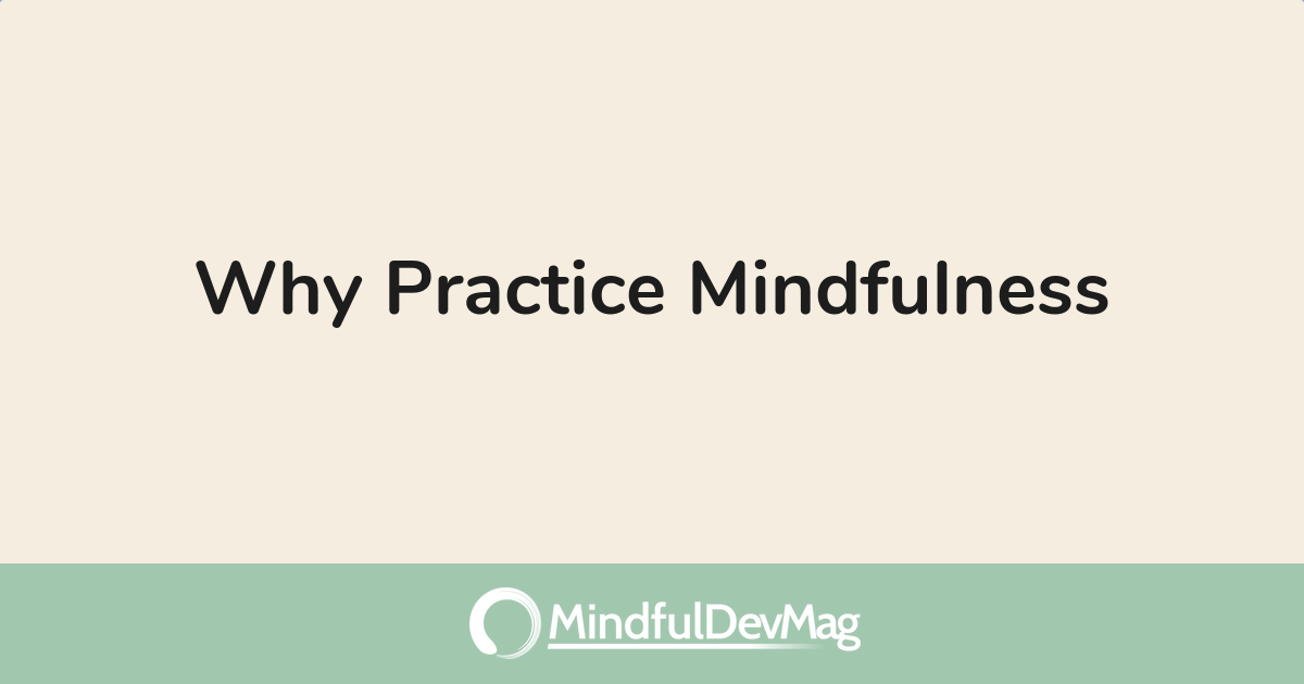 Why Practice Mindfulness